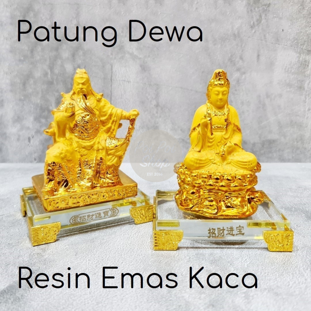 Jual Pajangan Patung Hoki Dewa Kwan Im Kwan Kong Guanyu Emas Fengshui ...