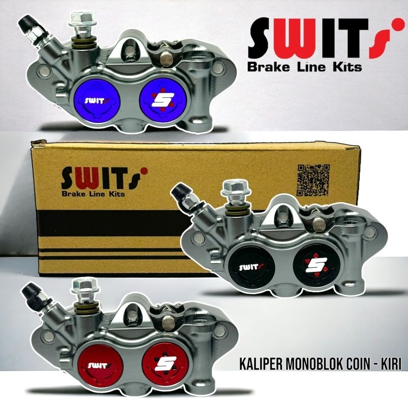 Jual NEW KALIPER SWITS MONOBLOK 4PISTON 4P COIN WARNA CNC KIRI UNIVERSAL ( KALIPER ONLY ...