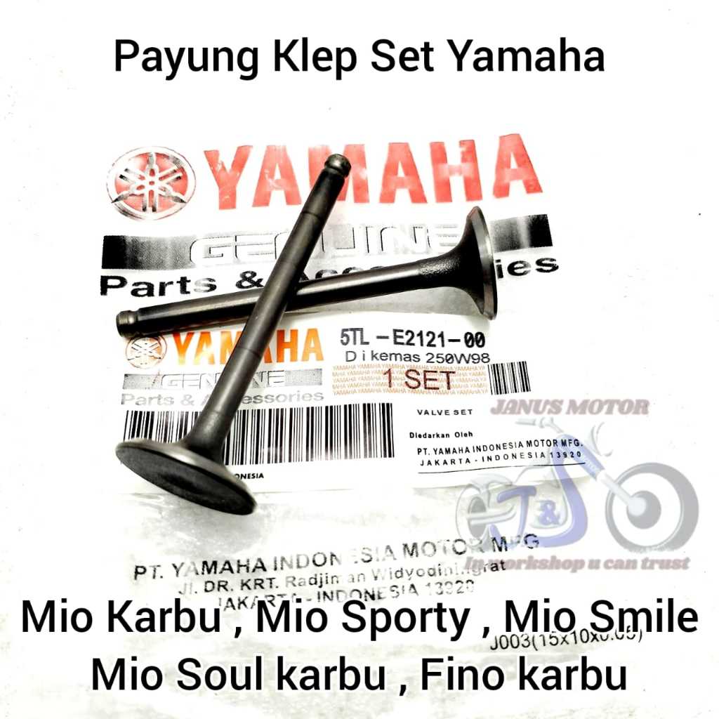Jual Payung klep set in ex Yamaha Mio Karbu Smile Sporty Soul Fino Kualitas original Presisi dan ...