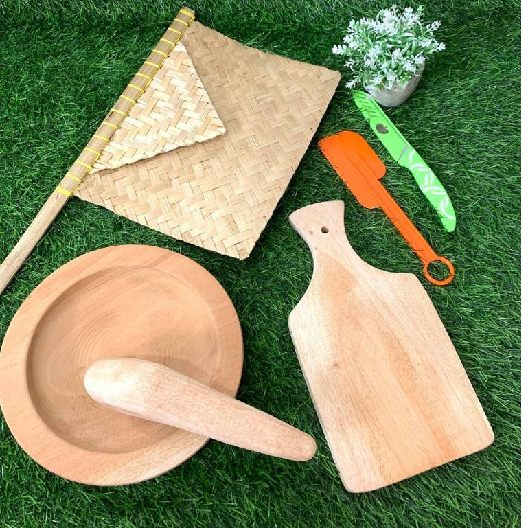 Jual 1Set Cobek + Ulekan + Kipas tangan Hihid + Ulekan + Pisau ...