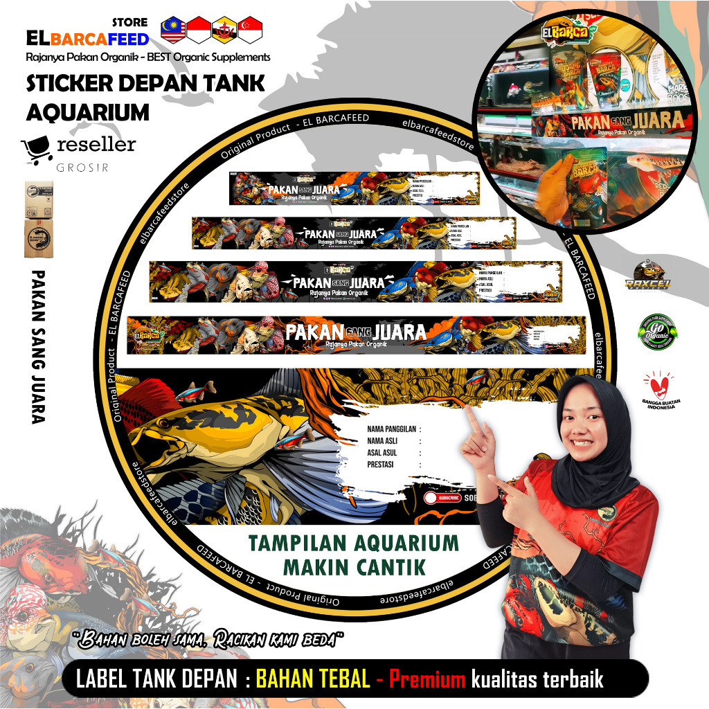 Jual STICKER LABEL DEPAN AQUARIUM Bahan Premium Tebal TAMPILAN AQUARIUM ...