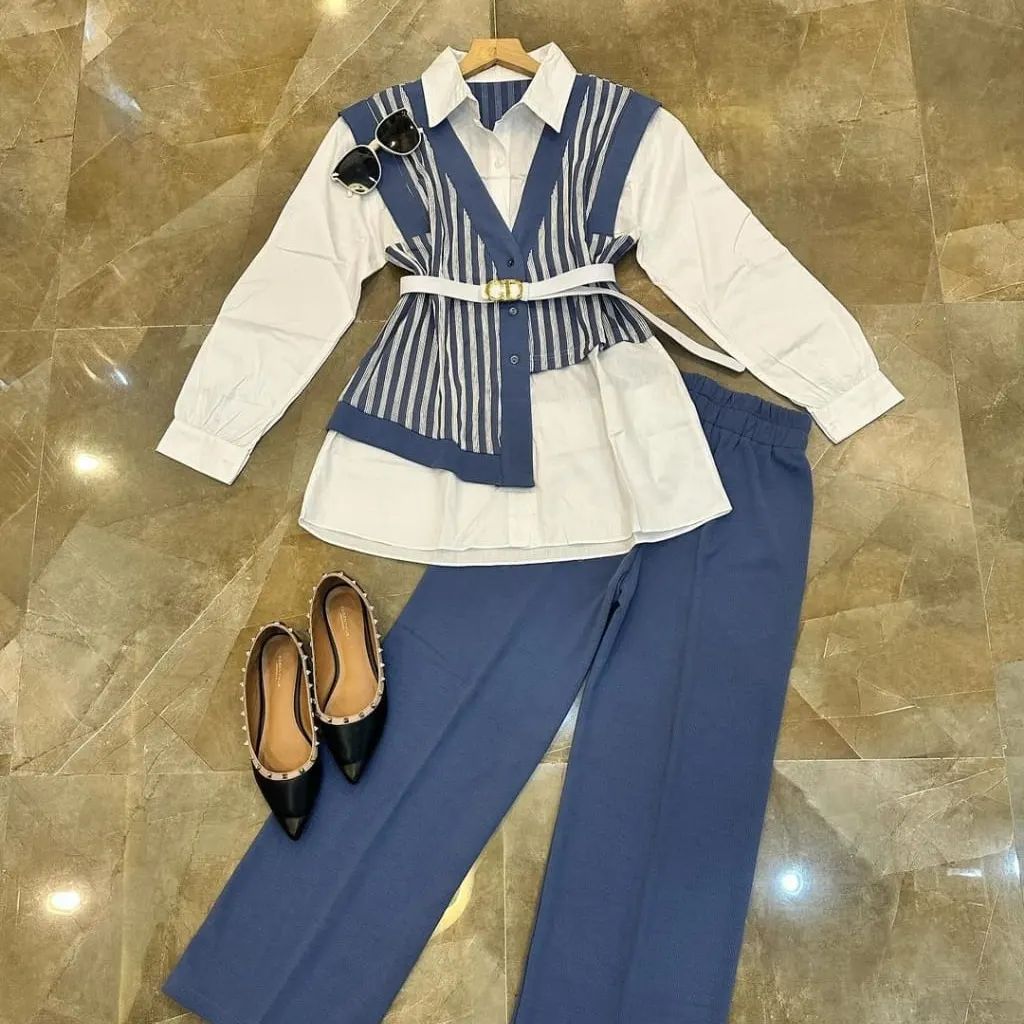 Jual Dena One Set 2in1 Bahan Kaduroy Knite Mix Toyobo Setelan Wanita ...