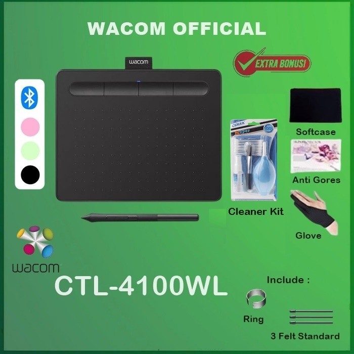 Jual Wacom Intuos Drawing Tablet Bluetooth CTL-4100WL CTL4100 CTL 4100WL | Shopee Indonesia
