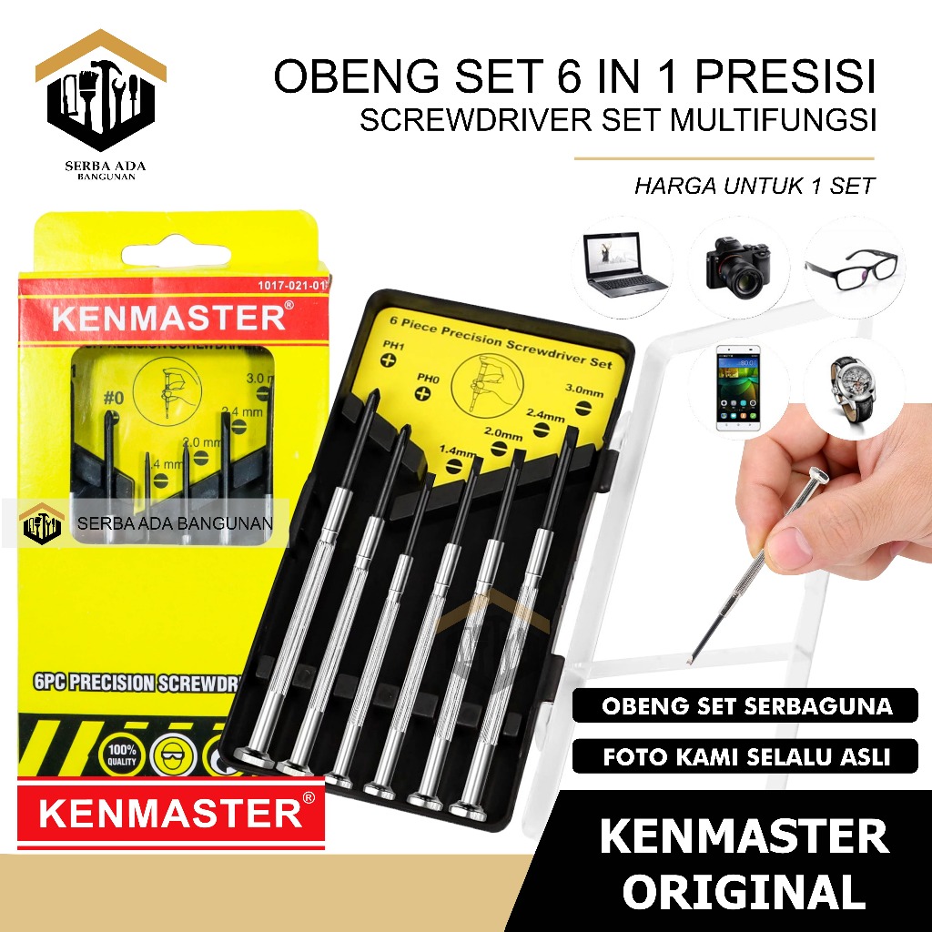 Jual Kenmaster Obeng Jam 6 Pcs Precision Screwdriver Set Termurah ...