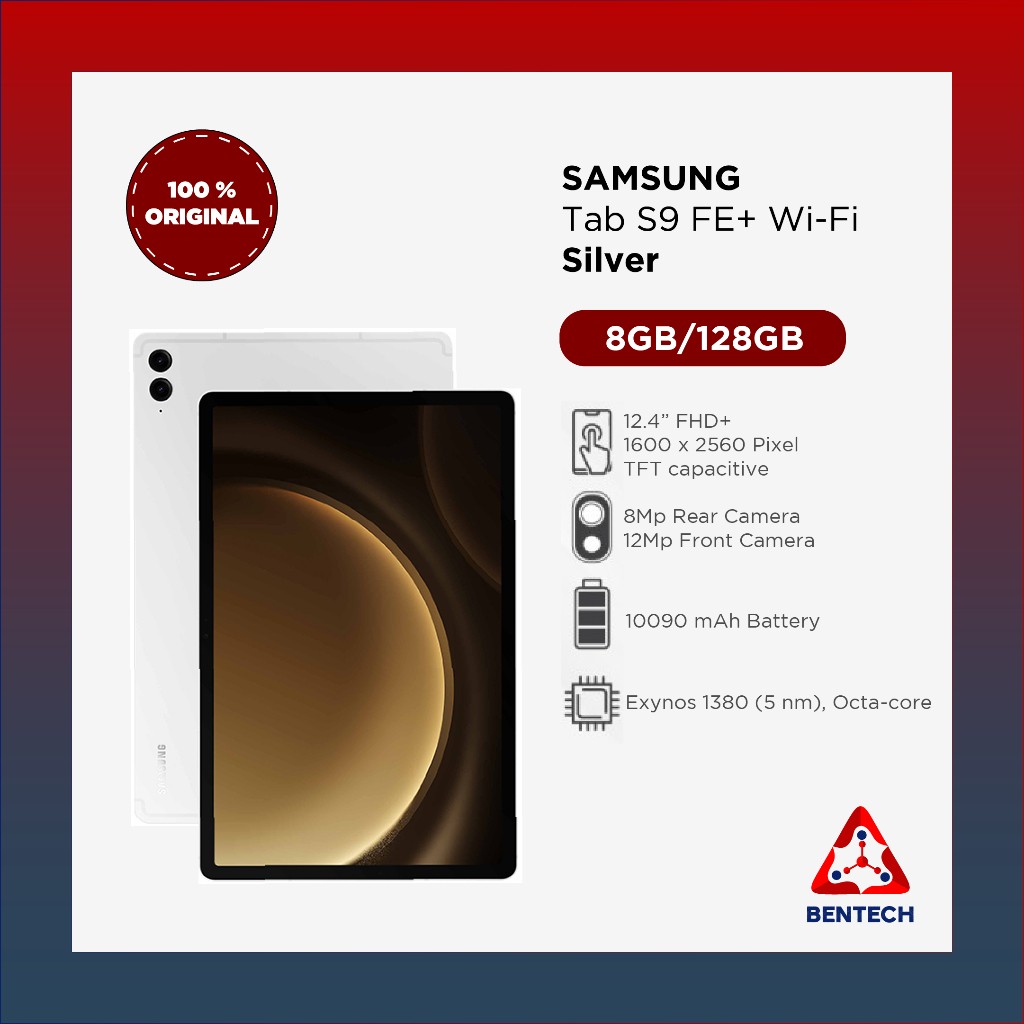 Jual Samsung Galaxy Tab S9 FE+ Wi-Fi 8/128GB - Silver | Shopee Indonesia