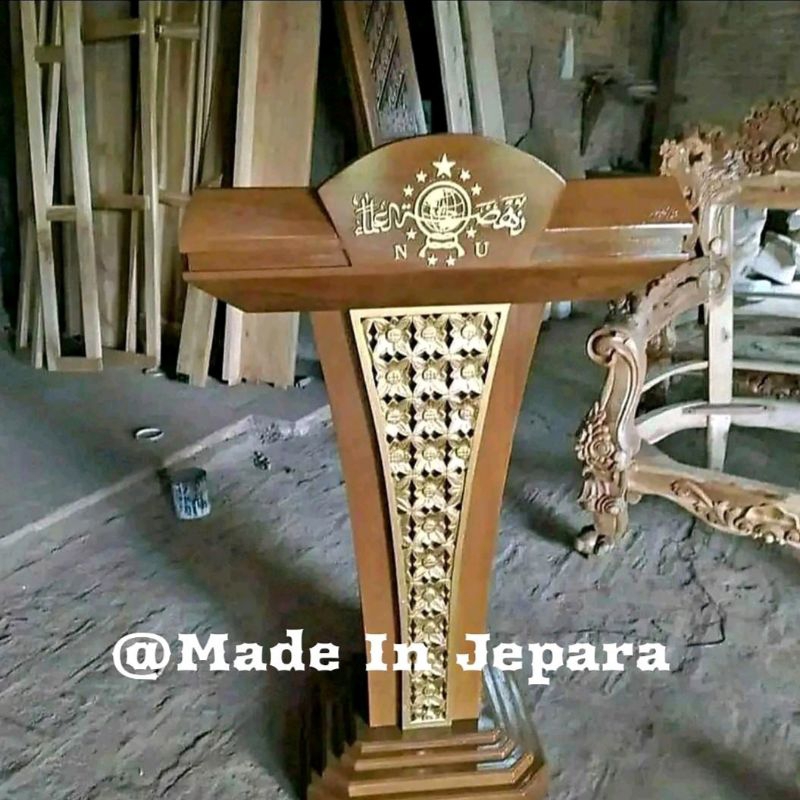 Jual Mimbar Podium Pidato Minimalis NU Kayu Jati Murah | Shopee Indonesia