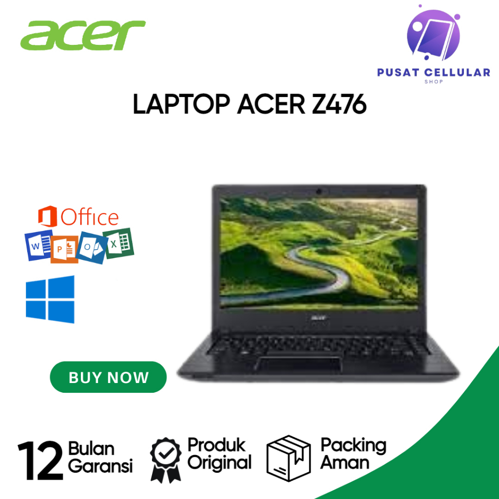 Jual LAPTOP ACER Z476 Core i3 RAM 8GB/1TB - 8GB/512GB SSD 14" || WINDOWS || FREE OFFICE || FREE ...