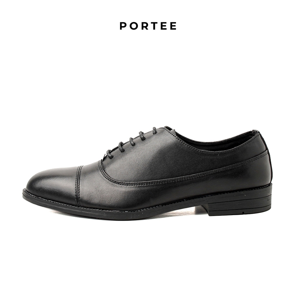 Jual Sepatu Kulit Pria Portee Goods Oxford Captoe Wax Laces Lite Black ...
