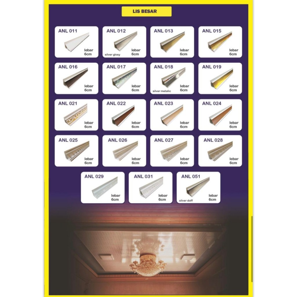 Jual Anda Plafon PVC Bahan LIST Plafon PVC KECIL PREMIUM BESAR LEBAR ...