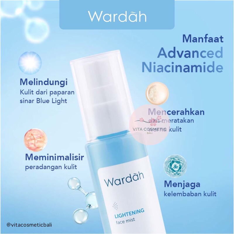 Jual Wardah Lightening Face Mist 60 ml Spray Penyegar Wajah setting ...