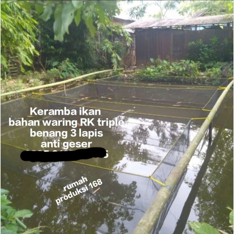 Jual Keramba waring ikan 4m x 1,5m x 1.5m kerambah jaring apung kolam ...