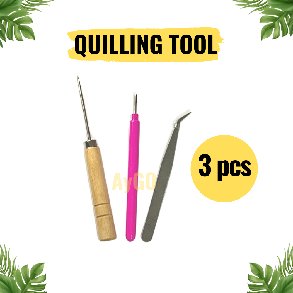 Jual 3pcs/set BASIC QUILLING PEN TWEEZER TOOLS / Quilling Tools ...