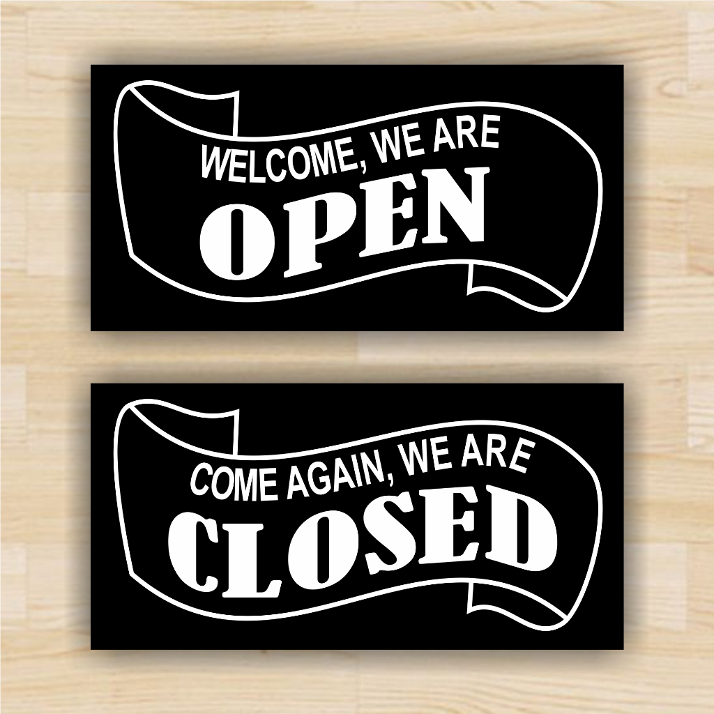 Jual Papan Open Close Sign Pintu Bolak Balik Toko Cafe Gantungan ...