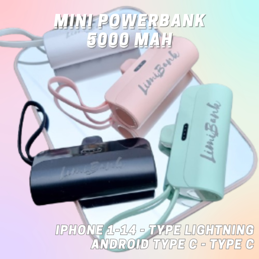 Jual Powerbank Mini LimiBank 5000mAh Ringan Portable Battery Power Bank ...