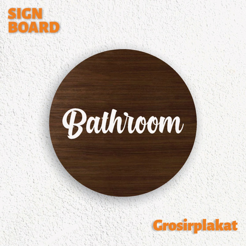 Jual Signage Bathroom Sign Board Nama Ruangan Kamar Mandi Kayu Print ...