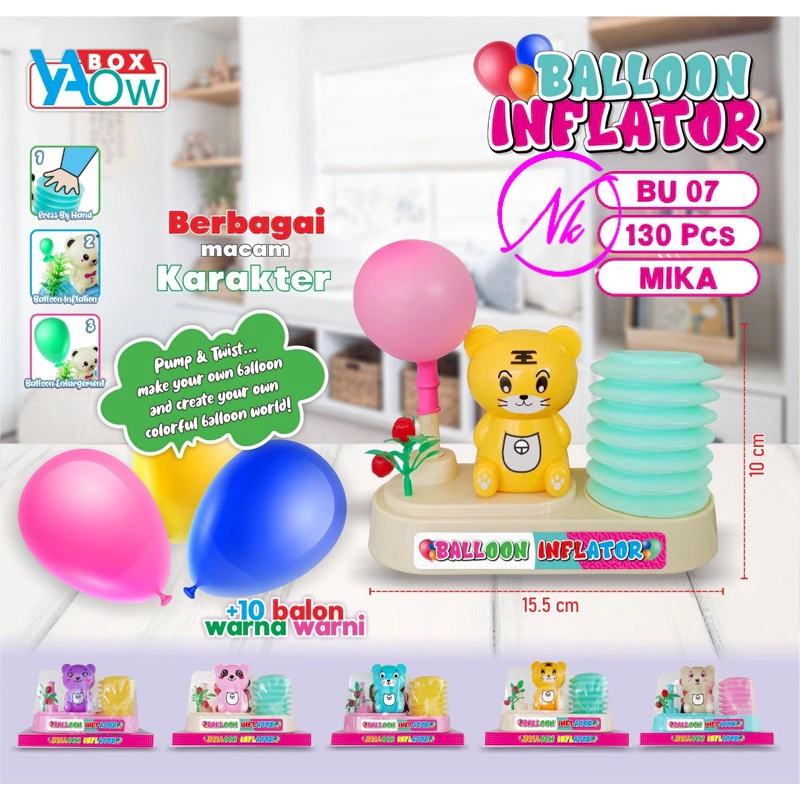 Jual Mainan Pompa Balon Boneka BALLOON INFLATOR balon tiup | Shopee ...