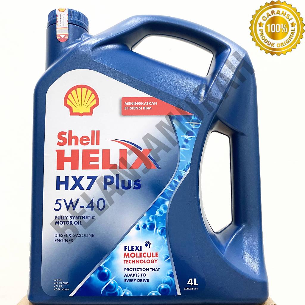 Jual Oli Shell Helix HX7 SAE 5w-40 Full Synthetic Galon / 4 Liter 100% ...