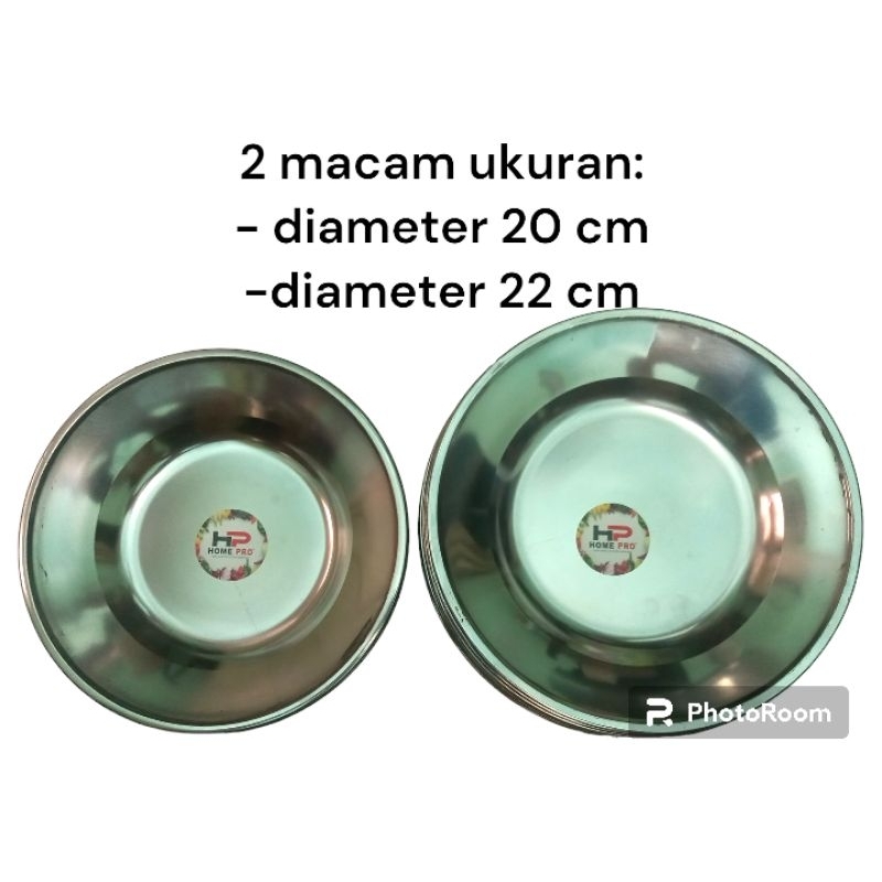 Jual Piring Makan Stainless Steel Merk Home Pro 3 Macam Ukuran | Shopee ...