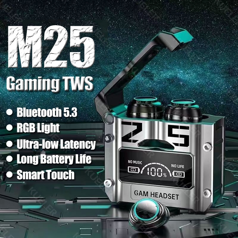 Jual M25 Gaming Headset Bluetooth Earphone Android with Mic Bass ...