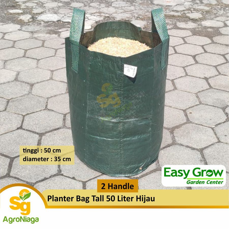 Jual Planter Bag 50 Liter Versi Tinggi Tall Kurma 2 Handle Hijau Easy Grow | Shopee Indonesia