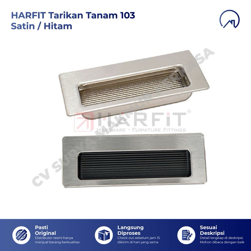 Jual HARFIT Tarikan Tanam 96mm Handel Lemari Pintu Geser Sliding Door ...