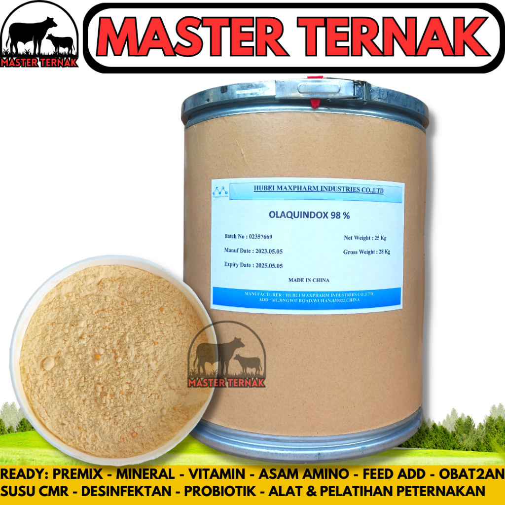 Jual OLAQUINDOX 98% 1 KG - AGP Broiler Ayam Pedaging Layer Petelur Babi ...
