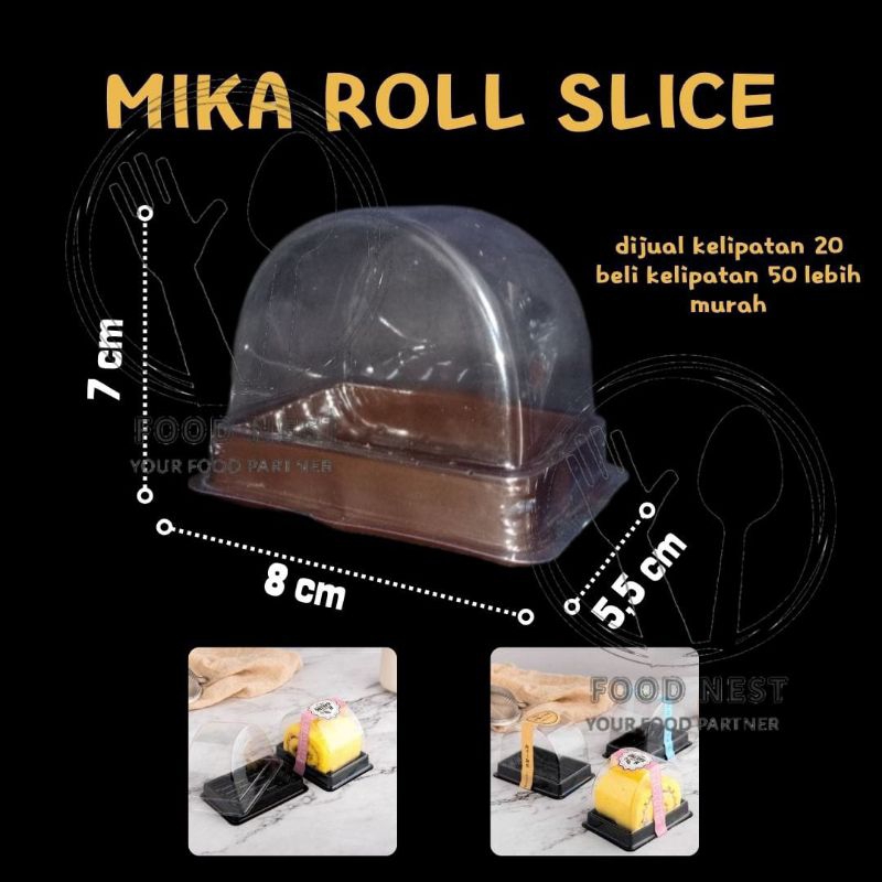 Jual [KELIPATAN 20 PC] mika bolu gulung kotak mini / tray roll cake mini / mika roll tart roll ...