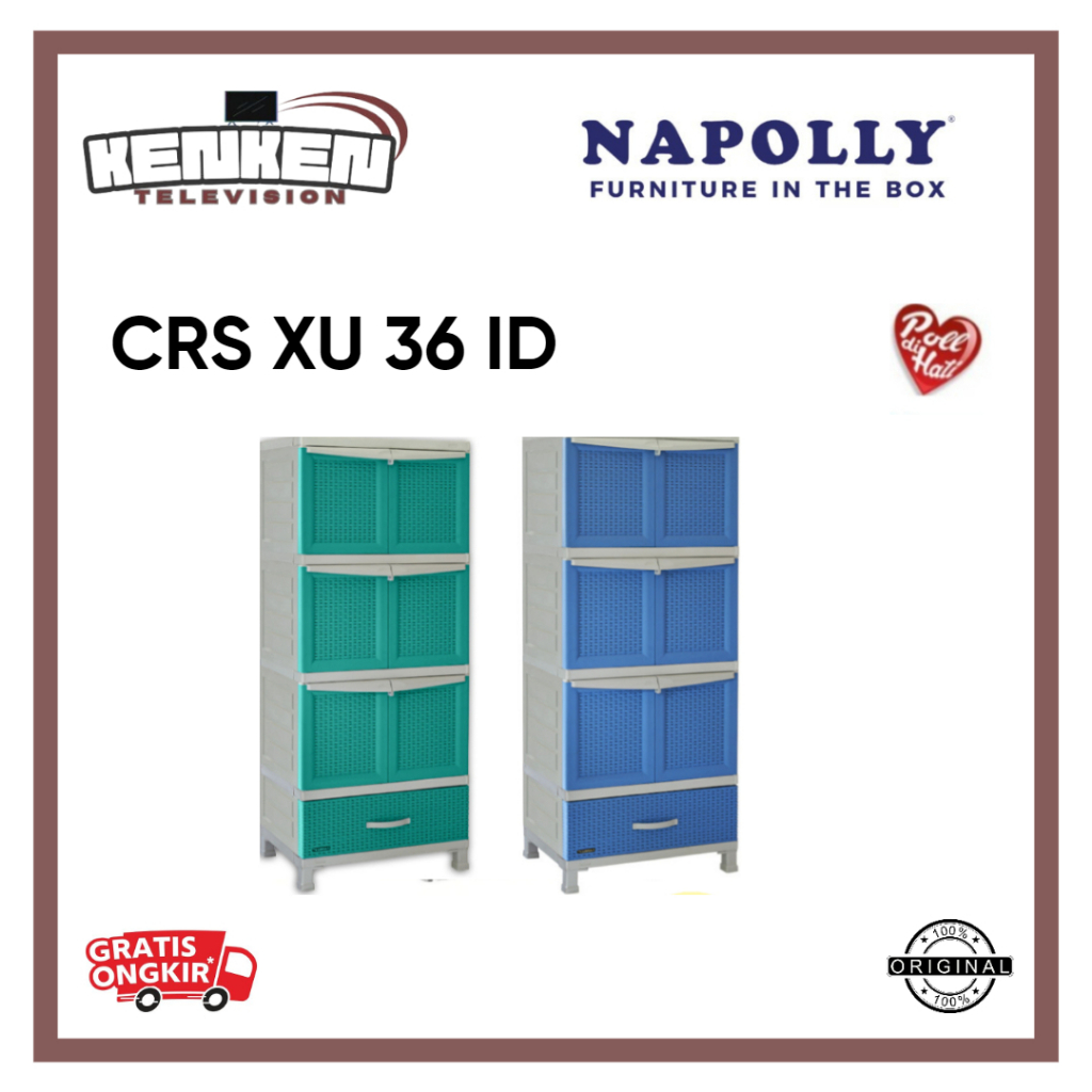 Jual Lemari Plastik Napolly CRS-XU 36 1D Lemari Pakaian Plastik Napolly ...