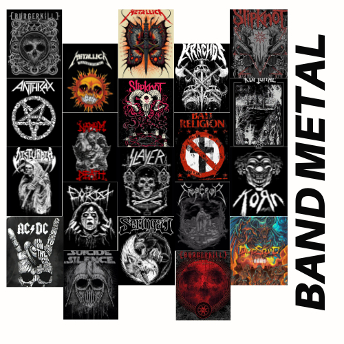 Jual Poster Band Metal Isi 20 Pcs | Band Metal | Dekorasi Dinding Kamar ...