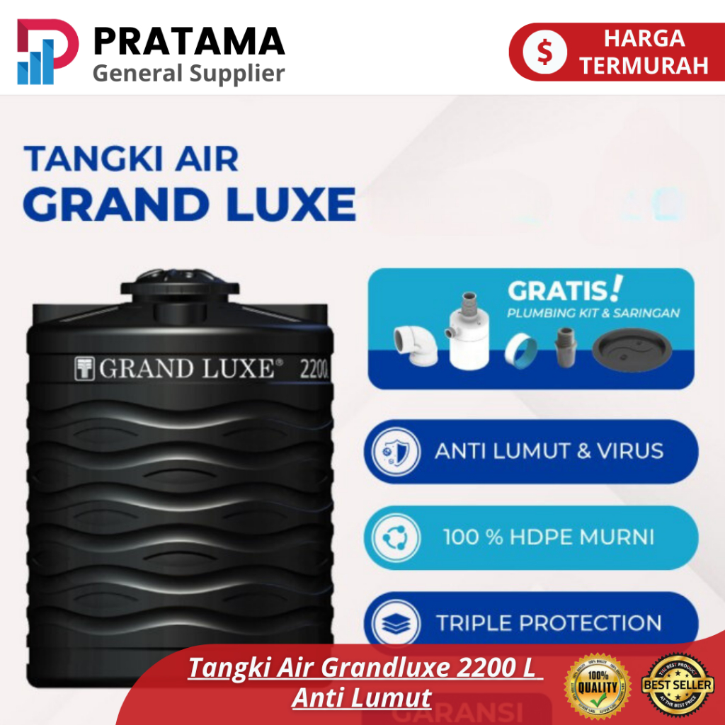 Jual Tandon Air Grand Luxe 300 L tangki air Anti Lumut berserifikat ...