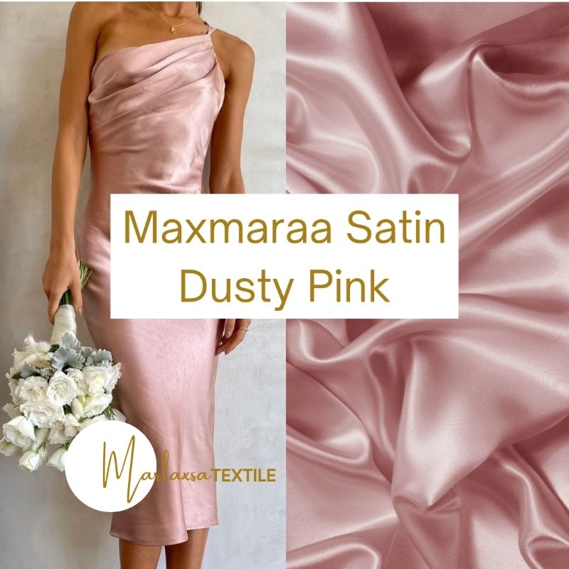 Jual KAIN PURE SILKY SATIN MXM | Dusty Pink | Shopee Indonesia