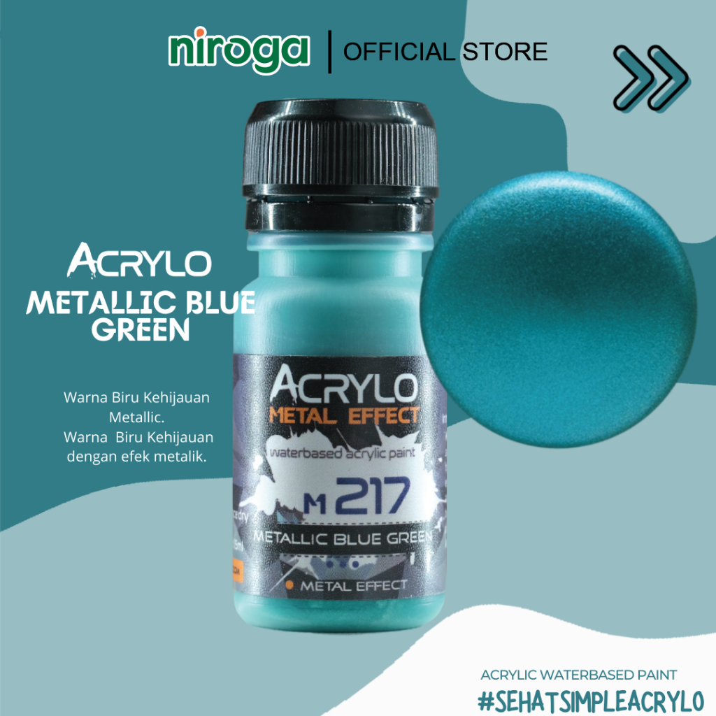 Jual ACRYLO Metal Effect M217 Metallic Blue Green - hand brush airbrush ...
