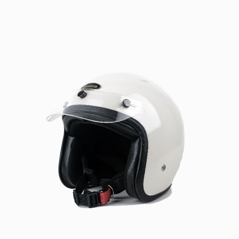 Jual Helm Open Face White Glossy custom by @crushercustoms Helm Bogo ...
