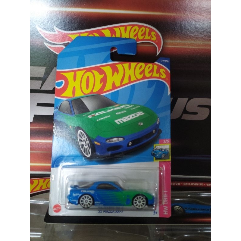 Jual Hot wheels Mazda RX 7 Falken blue & green | Shopee Indonesia