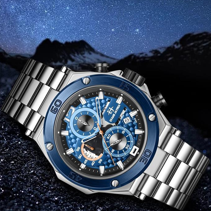 Jual Jam Tangan Pria Evans Jayden 9839 Original Kaca Saphire Cronograph ...