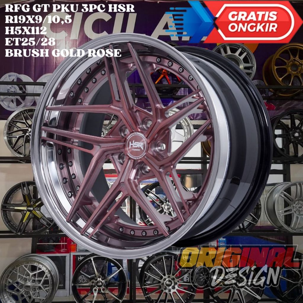 Jual Velg Mobil Ring 19 HSR RFG GT PKU 3PC R19 LEBAR 9/10,5 BAUT 5 ET25 ...
