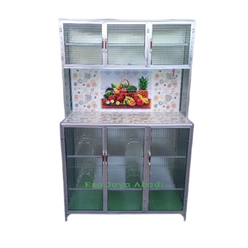 Jual RAK PIRING ALUMUNIUM LEMARI PIRING ALUMUNIUM RAK PIRING 2 PINTU ...