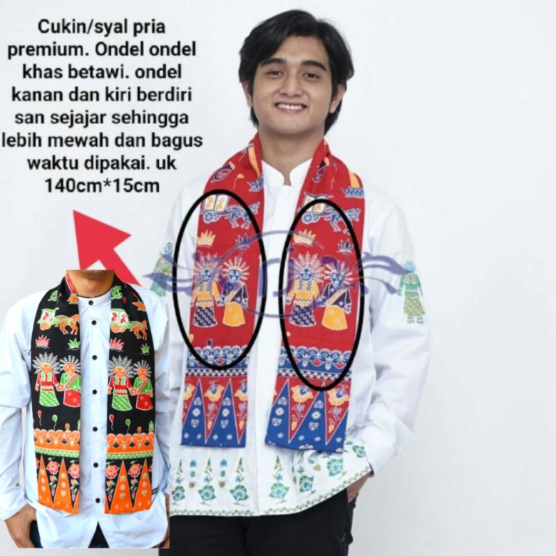 Jual Cukin Syall Betawi Ondel-Ondel Gambar Sejajar Premium | Shopee ...