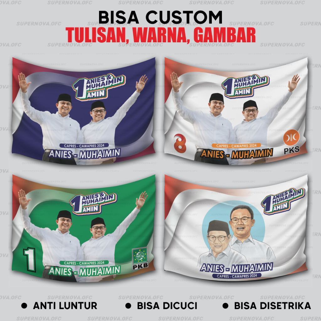 Jual BENDERA KAMPANYE CAPRES CAWAPRES ANIES MUHAIMIN AMIN PASLON 1 ...