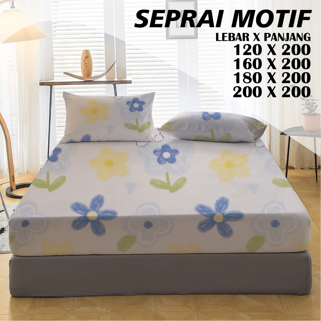 Jual Sprei Kasur Motif Aesthetic 4 Size Sprei Halus Fitted Sheet Anti ...