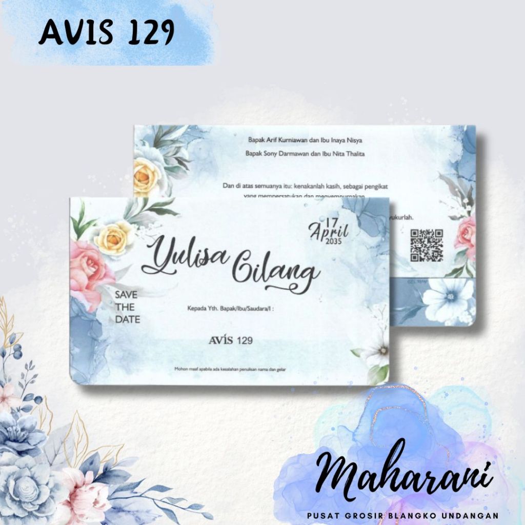 Jual Blangko undangan atau kertas undangan pernikahan merek Avis 129 ...
