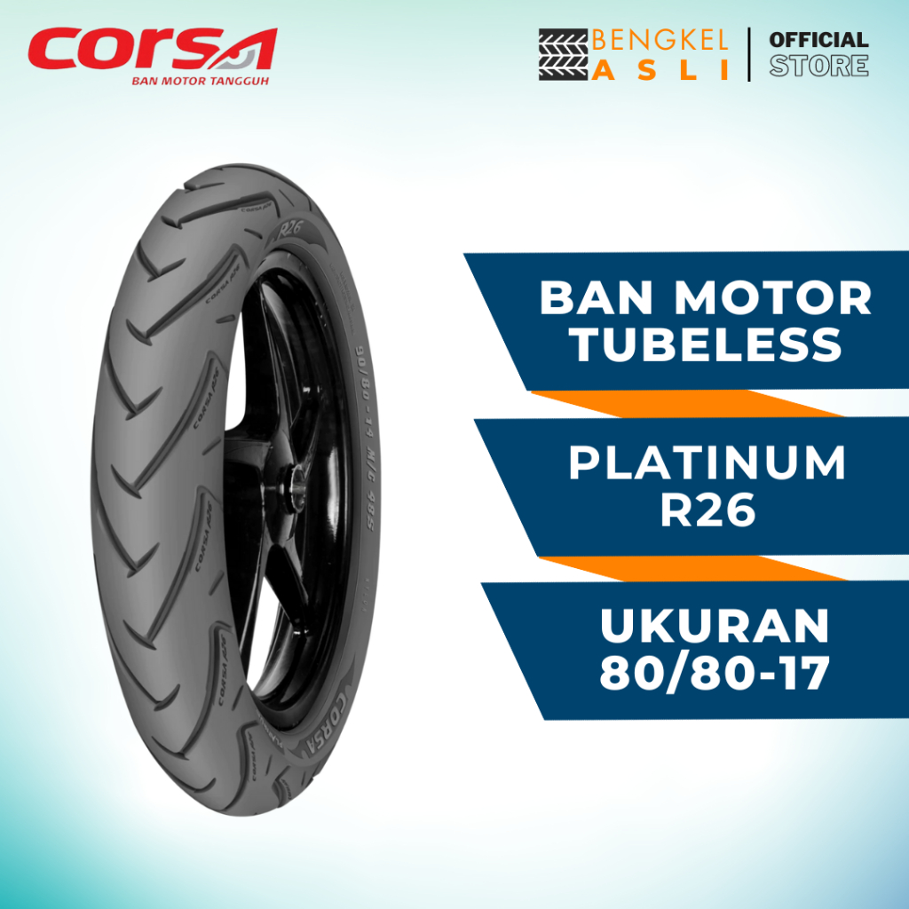 Jual Ban Motor CORSA Platinum R26 Ring 17 80/80-17 Tubeless (TL ...