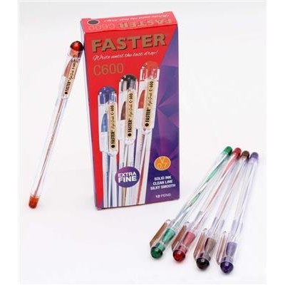 Jual PULPEN FASTER C600 BALLPOINT HITAM (1PCS) | Shopee Indonesia