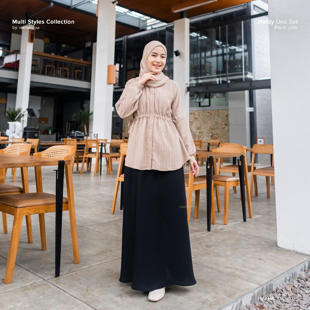 Jual HAYNA Heidy One Set 2 in 1 Style Dress (Black Latte) - Daily Dress ...
