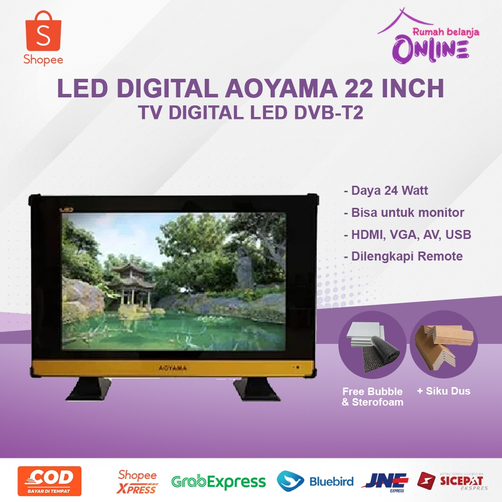 Jual TV LED Aoyama 22 Inch Televisi Digital Support USB Movies VGA HDMI TV DIGITAL TV LED TV ...