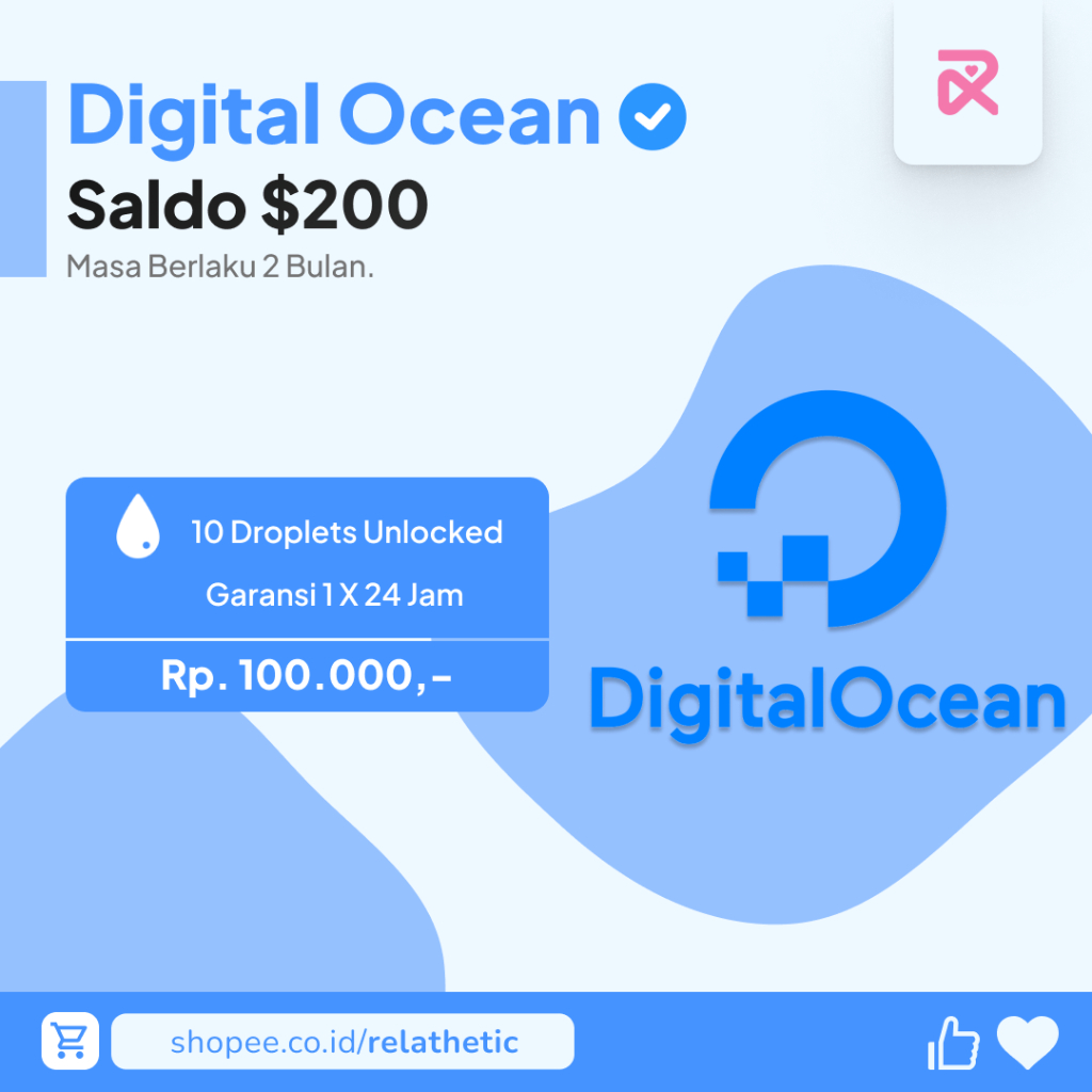 Jual DIGITAL OCEAN CREDIT $200 AKTIF SELAMA 2 BULAN | Shopee Indonesia