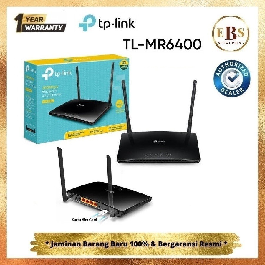 Jual TPLink MR6400 300Mbps Wireless N 4G LTE Modem Router TL-MR6400 | Shopee Indonesia