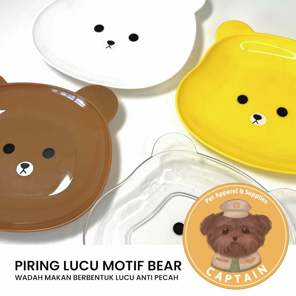 Jual PIRING LUCU BEAR BOWL TEMPAT MAKAN ANJING KUCING ESTETIK KIBBLE ...