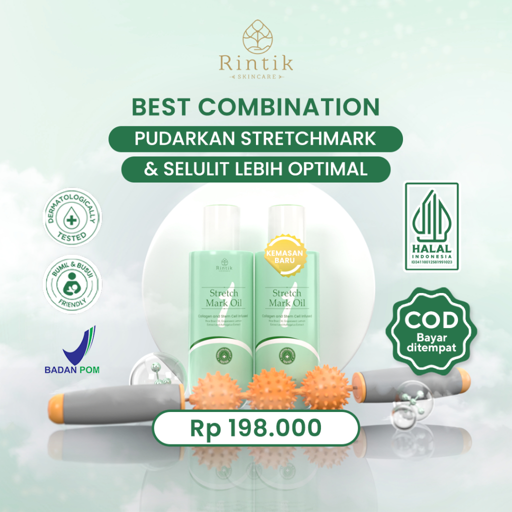 Jual [SPECIAL DI LIVE] 2pcs Stretchmark Oil GRATIS Fascia Roller ...
