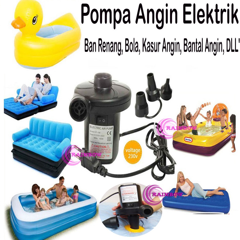 Jual Vh Rainbow Pompa Angin Elektrik Dan Vacuum 2 in 1 Electric Air Pump Sofabed Airbed Premium ...